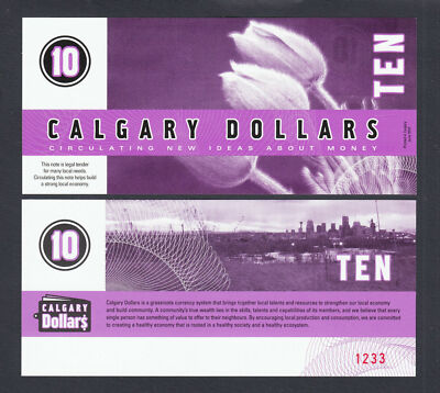 Canada / Alberta / Calgary Local Currency POLYMER 10 Dollars 2010 UNC ...