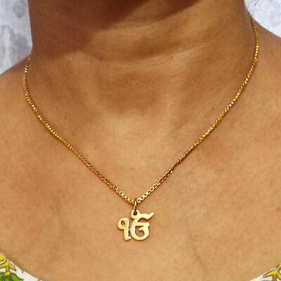 Ek Onkar Pendant in Prabhki font handmade gold plated Punjabi Sikh ...