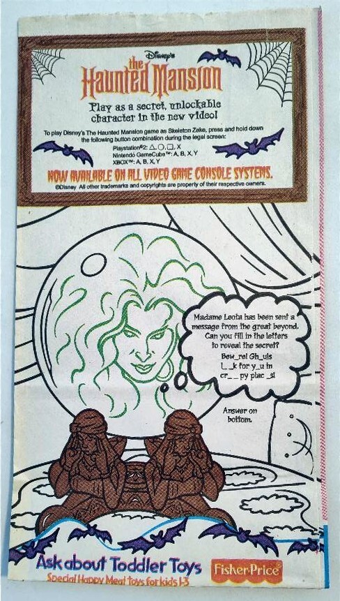 The Haunted Mansion-Movie (1st one) - McDonald's Happy Meal Sack - 2003 ...