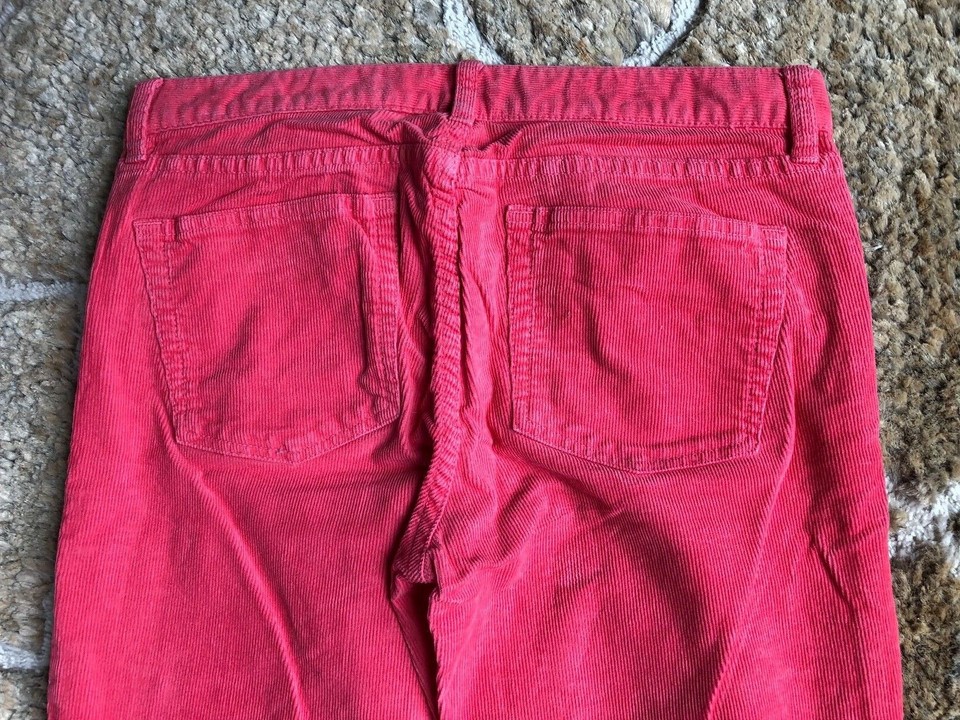 J Crew 27 R Bright Coral Matchstick Straight Cotton Stretch Corduroy ...
