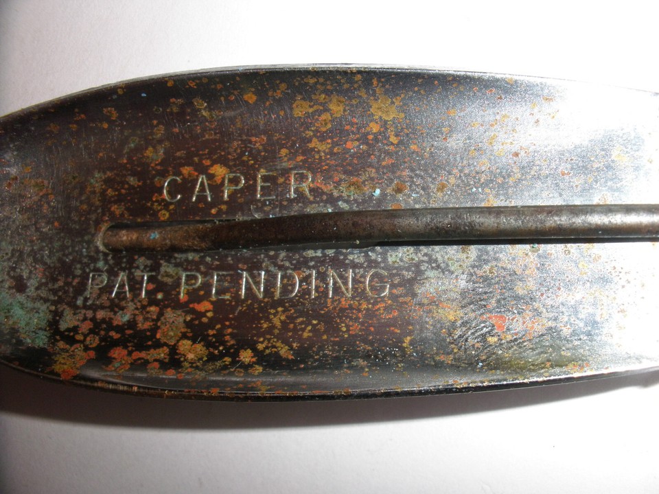 Vintage Louis Johnson Metal Caper Silver Minnow Spoon / Lure, Pat. Pend ...