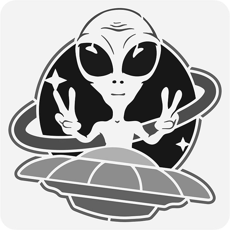 8"x8" Clear Plastic Stencil - Alien (RG230) | eBay