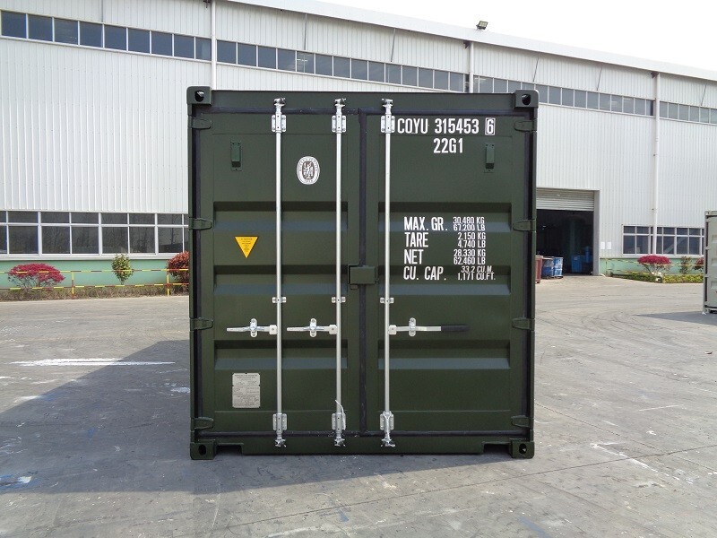Shipping Containers 20 ft RAL6007 LEEDS £2100+vat easy open 01133 ...