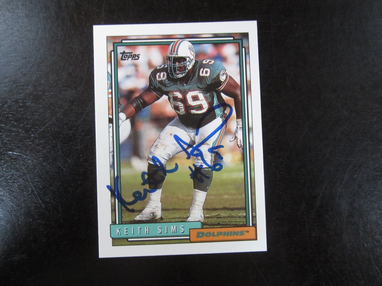 1992 Topps # 614 Keith Sims Autograph Signed Auto Card (M2) Miami ...