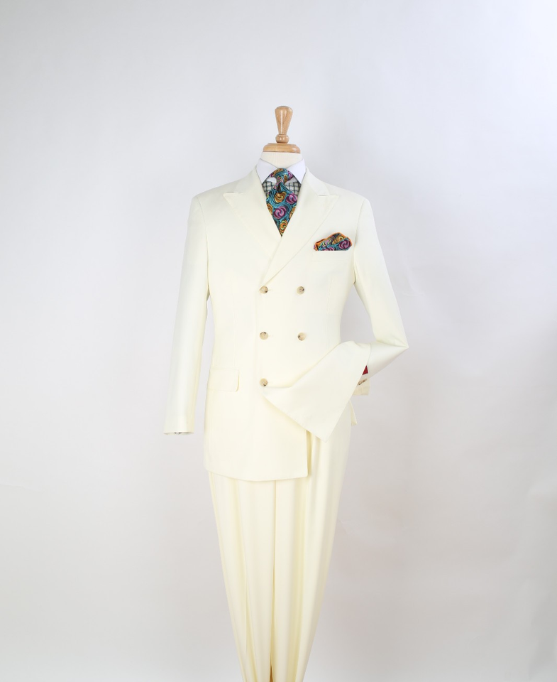 Apollo King Men's 2pc Double Breasted Fashion Suit - Semi Wide Leg ...