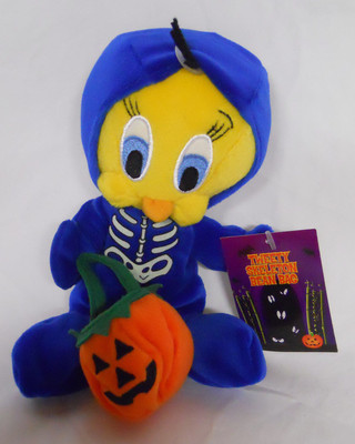 1999 Warner Bros Studio Store Skeleton Tweety Bird Mini Bean Bag-Beanie ...
