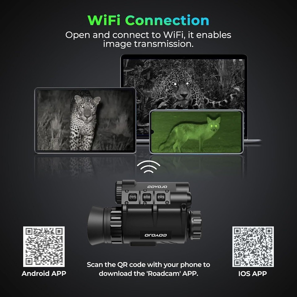 NVG30 NVG10 IR 1920x1080p Night Vision Goggles Monocular WiFi F Hunting ...