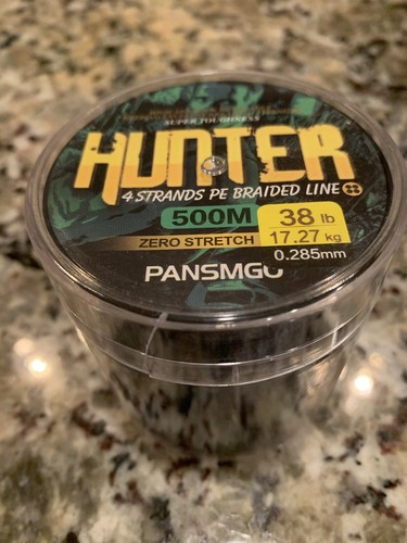 HUNTER 4 Strand Braided PE Fishing Line 500M 38 lb 0.285mm Zero Stretch ...