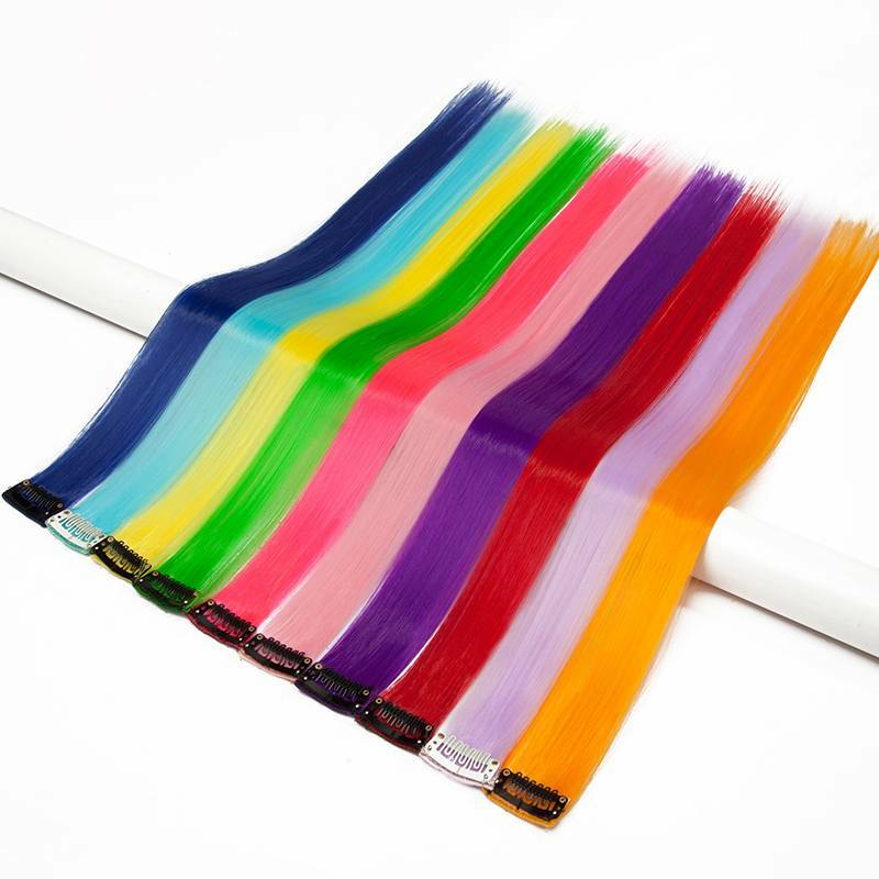 10 peices Highlight Clip In Colored Hair Extension Color Strip Straight ...