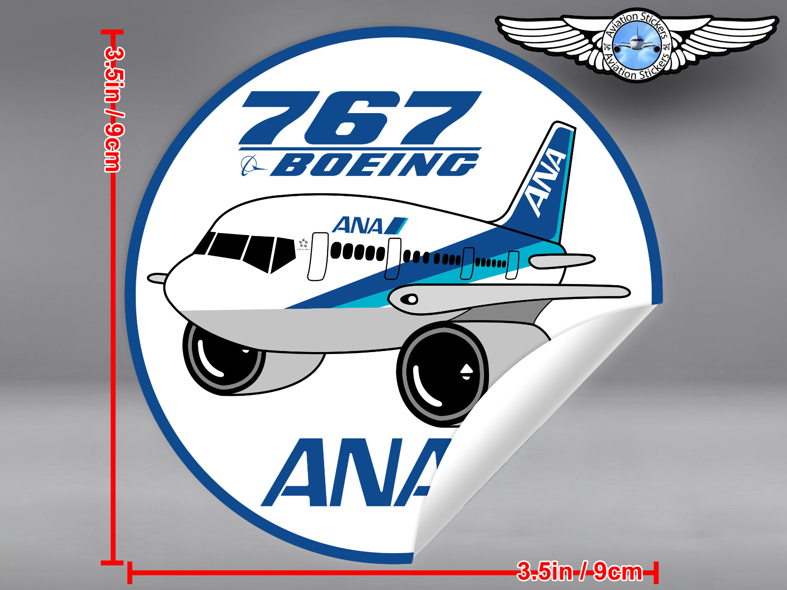 ANA ALL NIPPON AIRWAYS PUDGY BOEING 767 B767 ROUND DECAL / STICKER | eBay