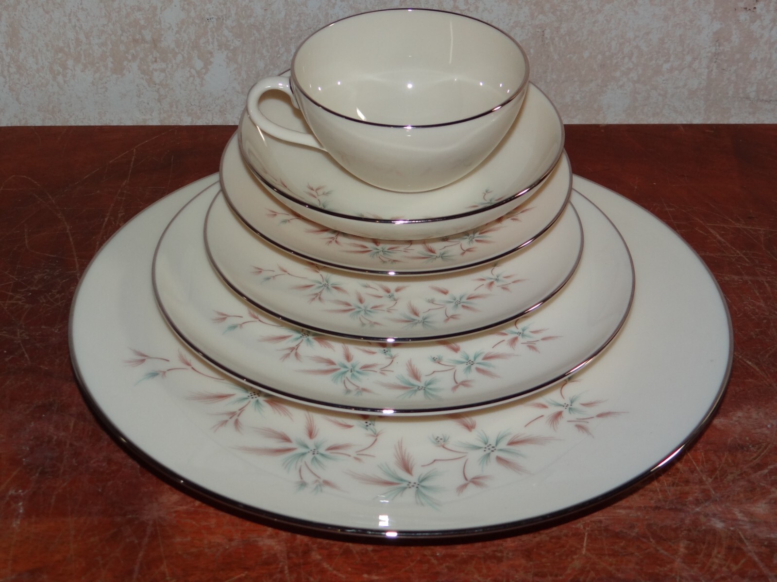 Lenox Fine China Wyndcrest 6 Piece Service Set Dinner Plate Cup Bowl ...