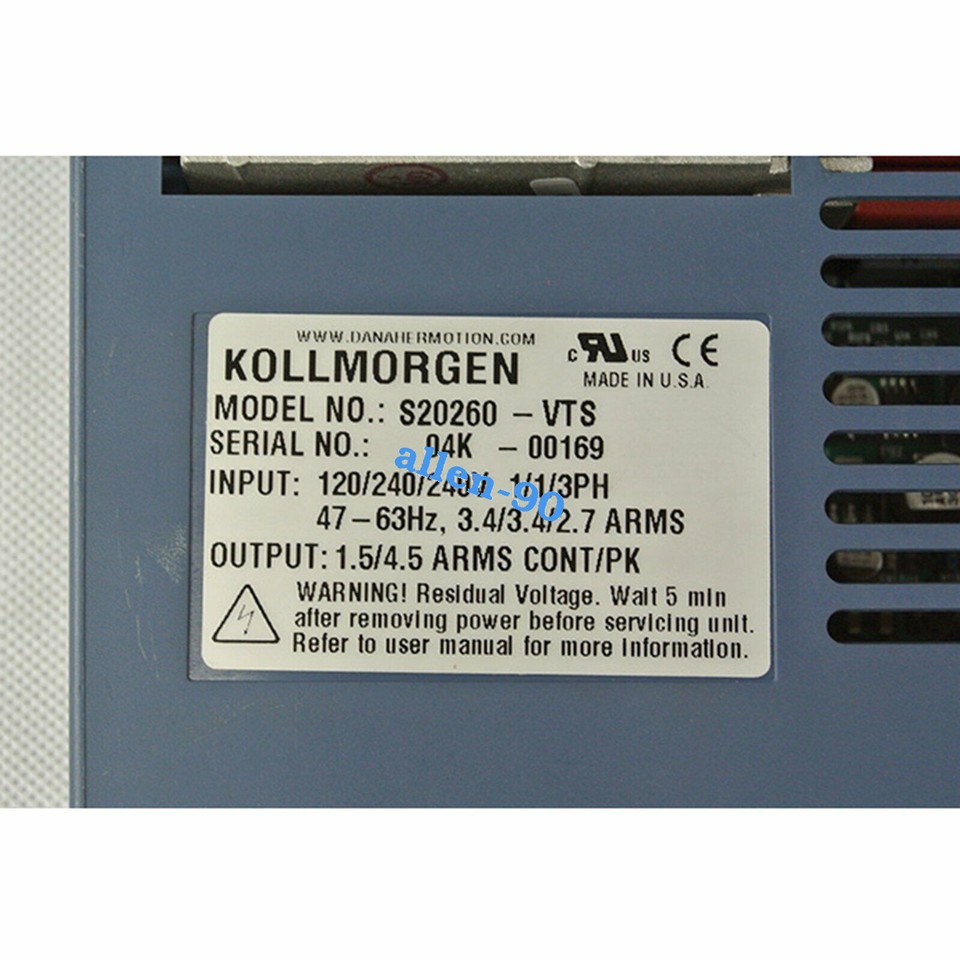 Used KOLLMORGEN Controller S20260-VTS Tested | eBay