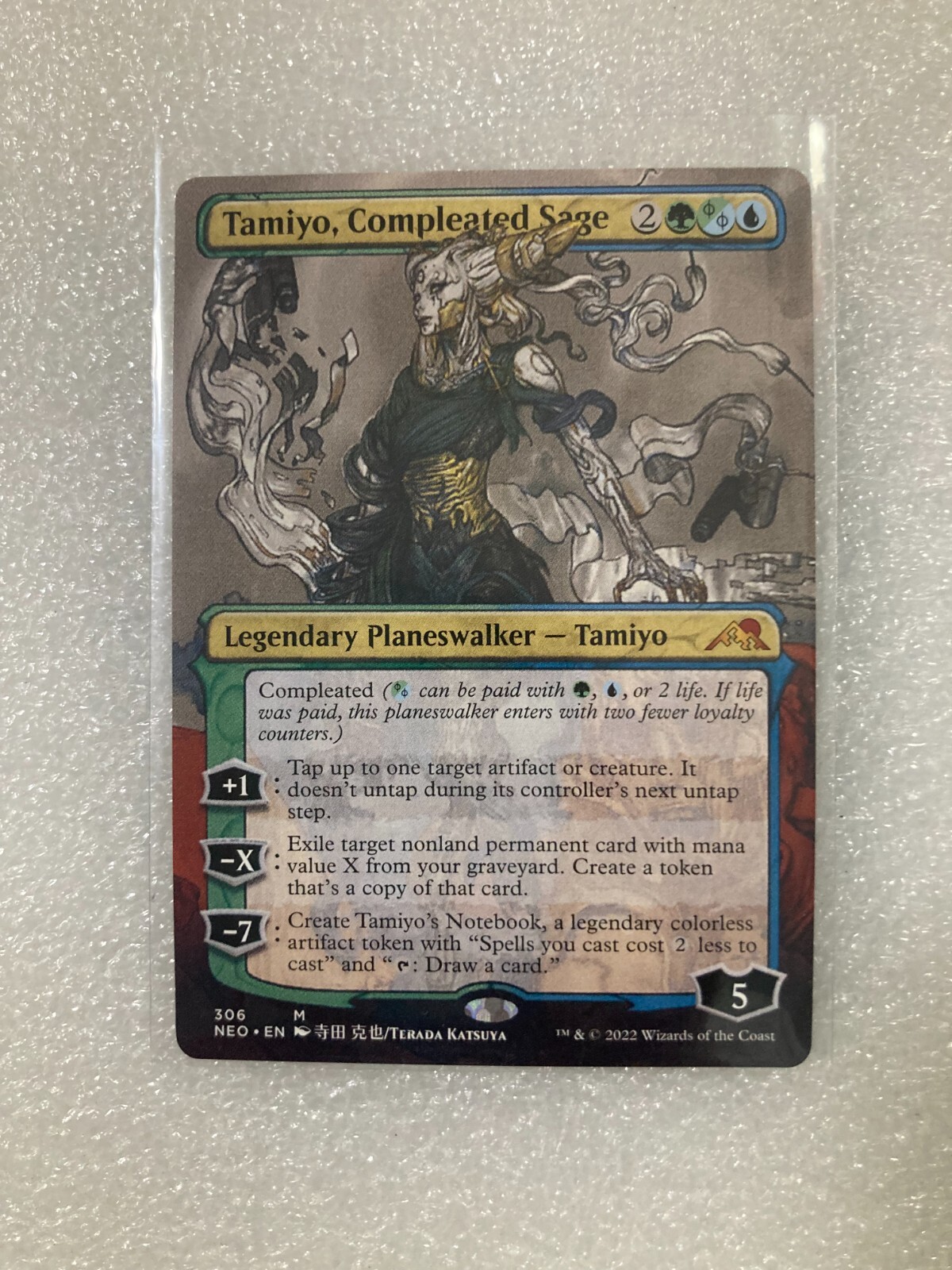 Magic 2022 MTG NEO 306 Non-Foil Tamiyo, Compleated Sage BORDERLESS ...