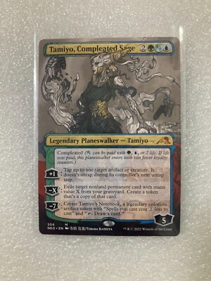 Magic 2022 MTG NEO 306 Non-Foil Tamiyo, Compleated Sage BORDERLESS ...