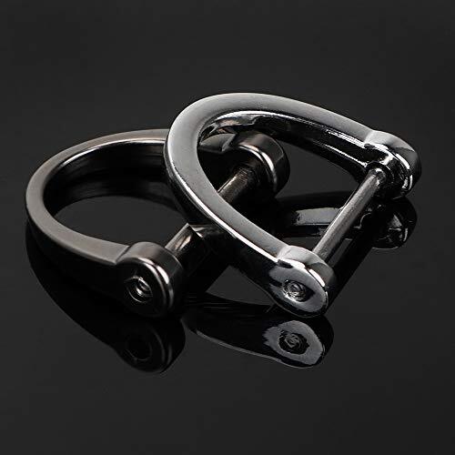 3 pairs D shape key ring with Screw Shackle for Car Key Leather Craft ...