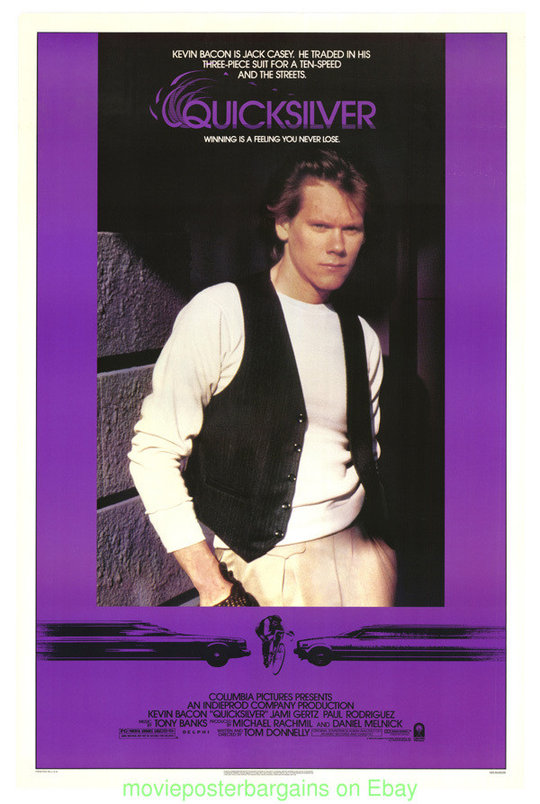 QUICKSILVER MOVIE POSTER KEVIN BACON Rare NMint ROLLED 27x41 One Sheet ...