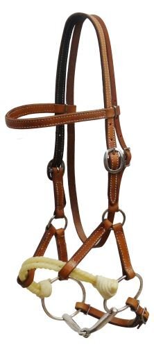 Showman Argentina Leather Side Pull With Snaffle Bit Horse Tack Training for sale online | eBay