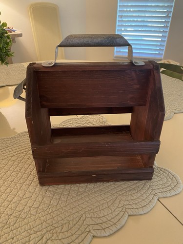 Rustic Wooden Caddy with Bottle Opener Beverage Drink Carrier | eBay