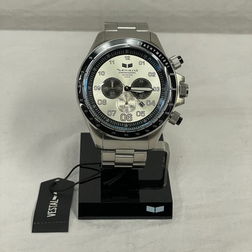 Vestal Adult Men's ZR3 Chronograph Watch Brushed Silver/Silver ZR3015 ...
