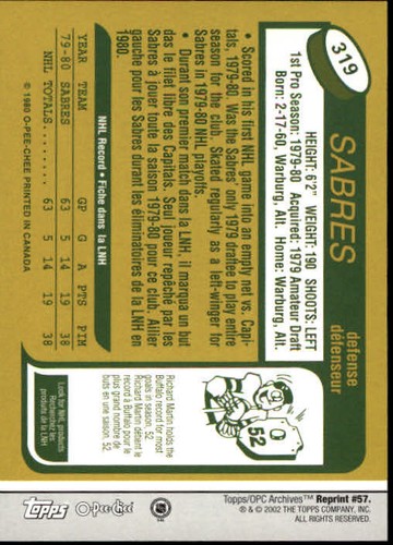 2001-02 Topps Archives #57 Lindy Ruff - NM-MT | eBay