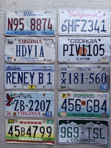 10 Mixed States Roadkill License Plates Ranging from Years 1979 - UP | eBay