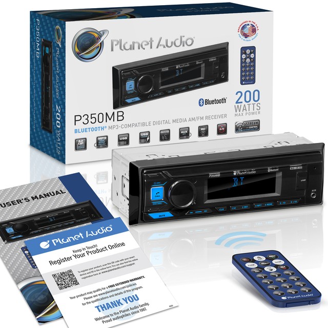 Planet Audio P350MB Mechless Receiver With Bluetooth Single DIN ...