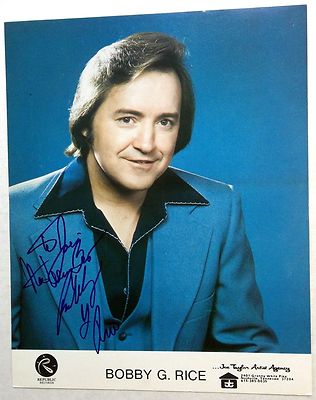 BOBBY G. RICE Autographed 8 x 10 promo PHOTO 70's 80's COUNTRY Western ...