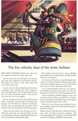 1940 Travelers Insurance: Aztec Indians Vintage Print Ad | eBay