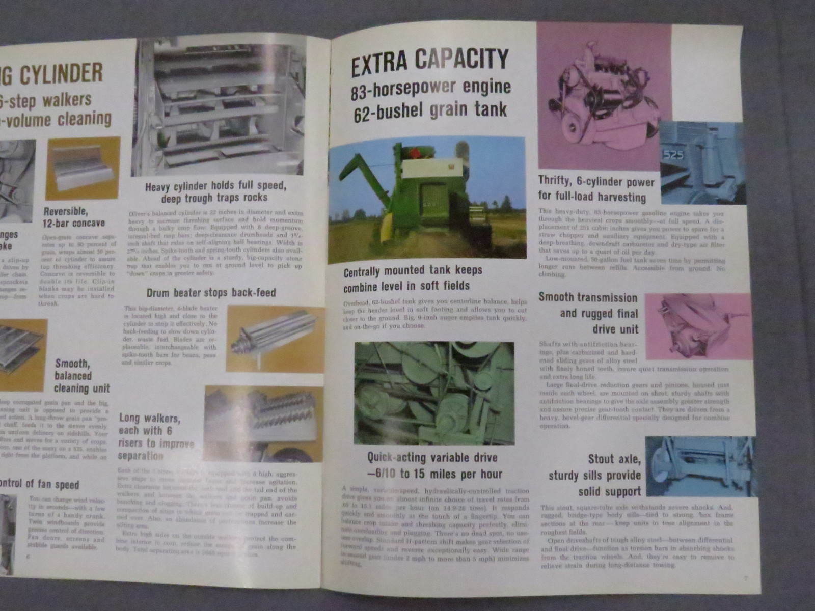 original 1967 Oliver 525 Combine sales Brochure Catalog | eBay