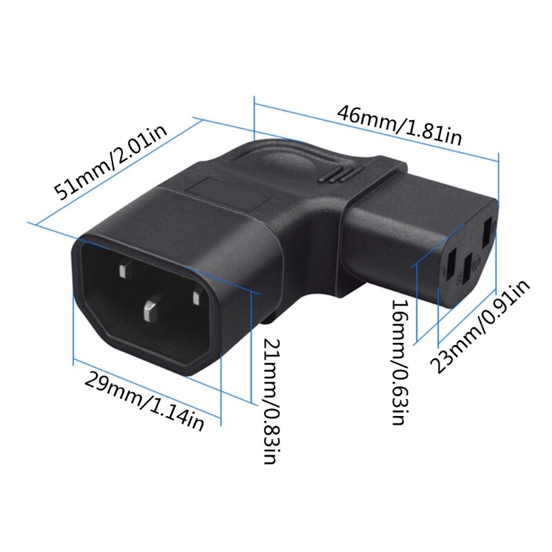 C13 to C14 Power Adapter IEC C13 Female to C14 Male 3Pin Converter Plug ...