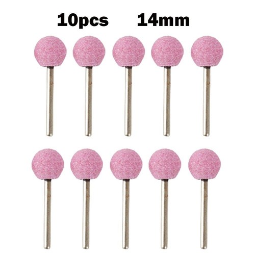 10pcs Abrasive Grinding Head Set 3mm Shank 6-16mm Ball Shape Dremel ...