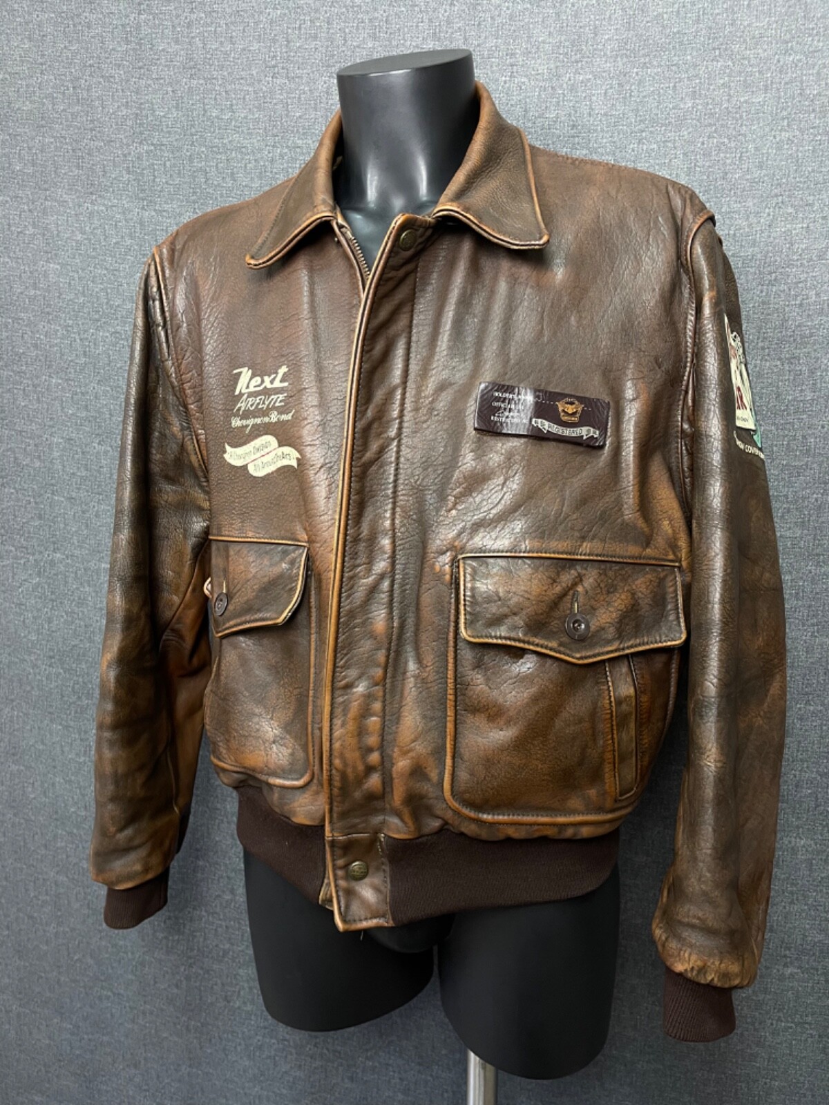 CHEVIGNON VINTAGE LEATHER VERY RARE US.ARMY OLD FLIGHT JACKET AIR FORCE ...