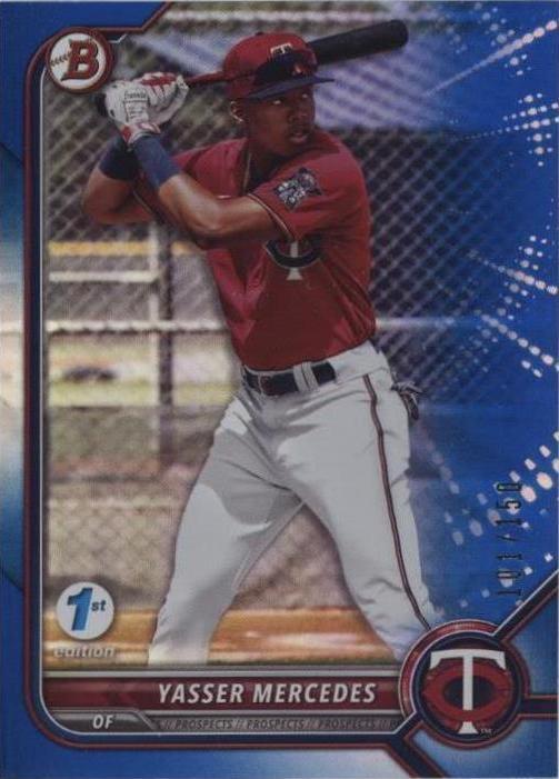 2022 Bowman Draft 1st Edition - Yasser Mercedes #BD-11 Blue Foil /150 ...