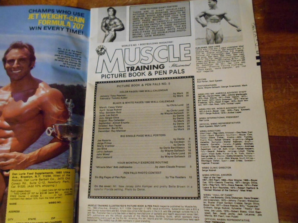 MUSCLE TRAINING bodybuilding magazine Picture Book & Pen Pals JOHN ...
