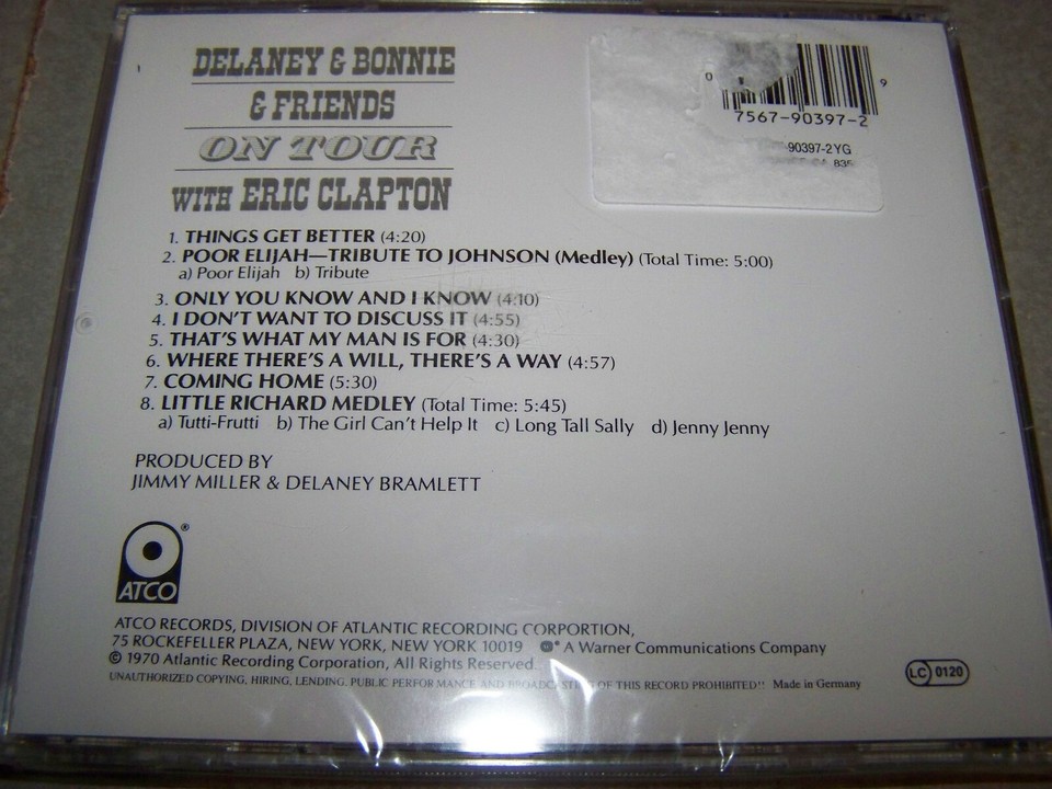 DELANEY AND BONNIE & FRIENDS ON TOUR WITH ERIC CLAPTON GERMAN IMP CD | eBay