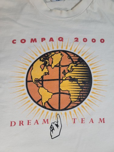 Vintage 2000 Compaq Dream Team Computers Graphic Short Sleeve T Shirt ...