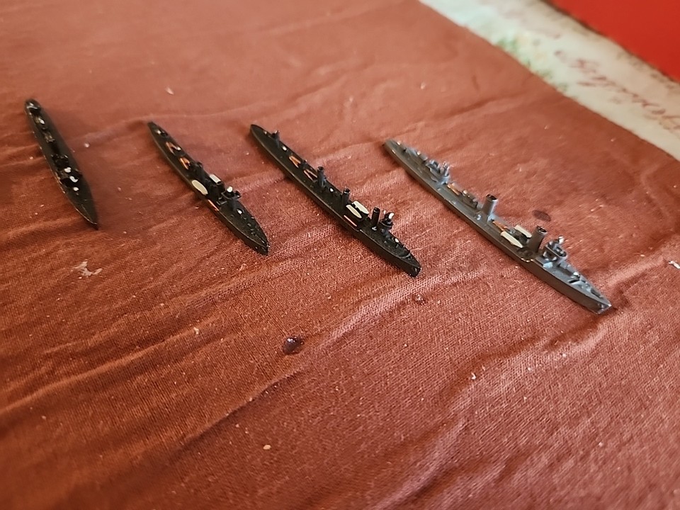 Painted 1/1250 Scale WWI German DDs S113, G101, V183, V125, & T100 From ...