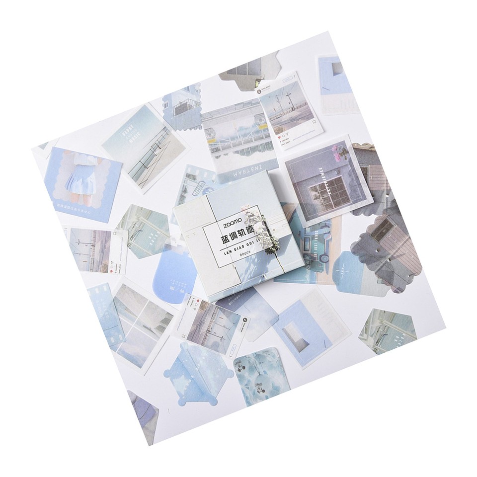80PC Boxed Washi Stickers Scrapbooking Journal Stationery DIY Diary ...