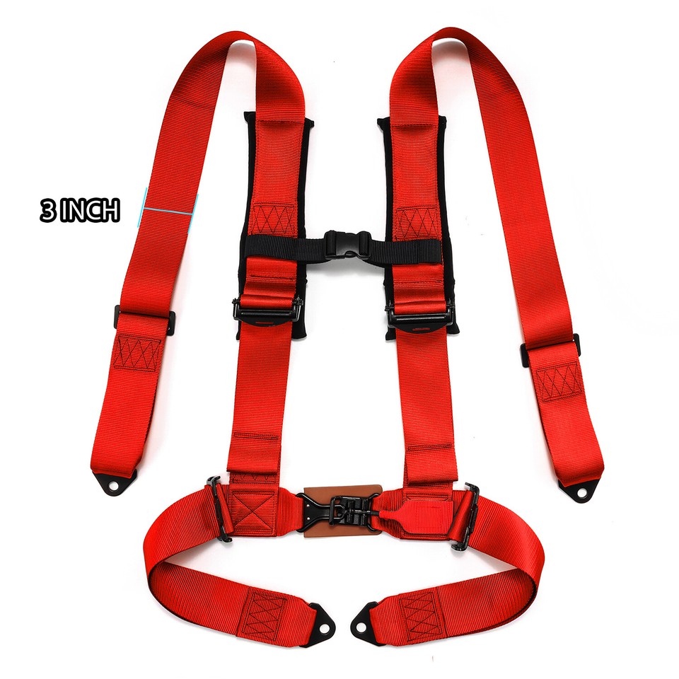 4-Point Car Auto Red Racing Sport Seat Belt Safety Harness Strap ...