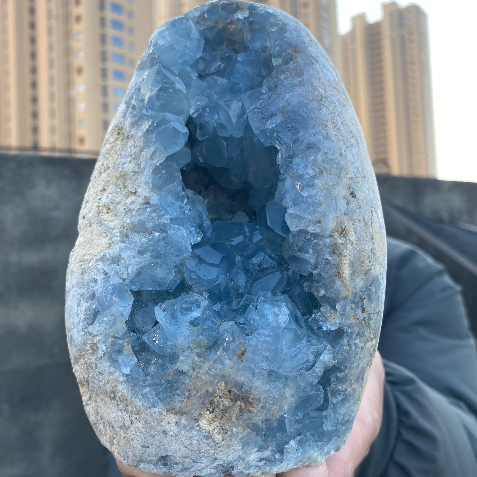 6.51LBNatural Beautiful Blue Celestite Crystal Geode Cave Mineral ...