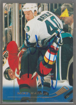 Autographed 95/96 Pinnacle Mike Rathje - Sharks | eBay