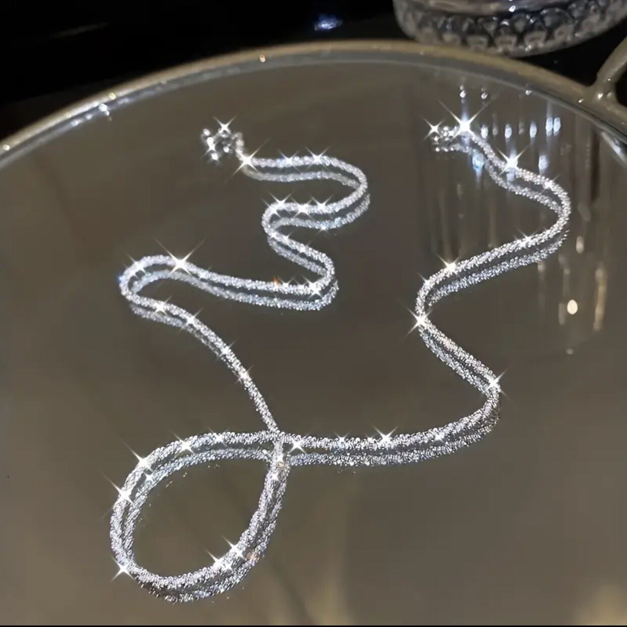 Sparkling Minimalist Silver Plated Chain Necklace Simple Elegant ...