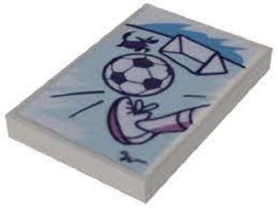 LEGO 26603pb080 White Tile 2 x 3 Foot Kicking Soccer Ball Dog Net ...