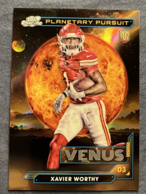 2024 Topps Chrome Cosmic #PPV-XW Xavier Worthy Planetary Pursuits Venus ...