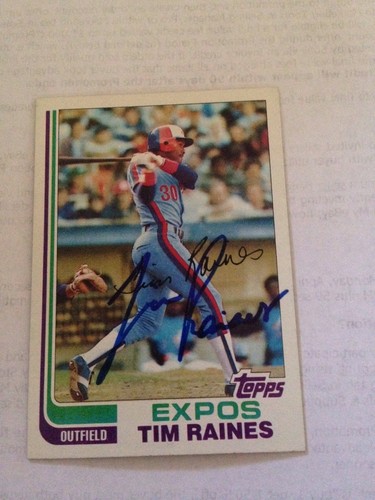 Tim Raines HOF VINTAGE AUTOGRAPHED ON CARD 1982 Topps w/COA | eBay