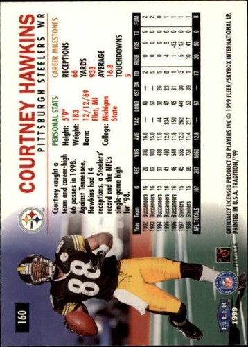 1999 Fleer Tradition Football Card #160 Courtney Hawkins | eBay