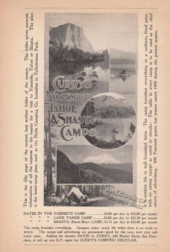 1900 Camp Curry 2nd Season Yosemite Valley & Expansion Print Ad - Rates ...