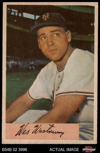 1954 Bowman #25 Wes Westrum Field Avg .982/.986 Giants VARIATION 4.5 ...