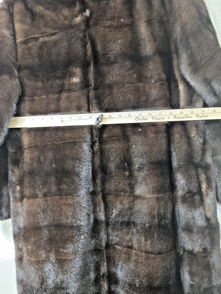 VTG Robinsons Long mink coat womens Large Elegant Mahogany 44" long 46 ...