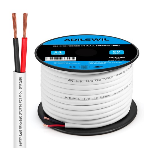 14 Gauge Speaker Wire (50FT), Electrical Wire,14 AWG Stranded PVC ...